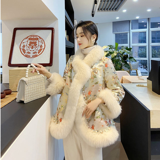 2024 new fur coat female winter imitation fox fox coat Chinese style ...