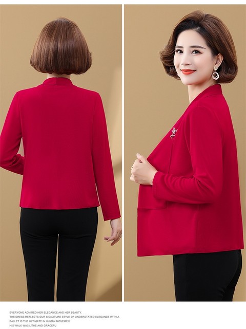 Spring and Autumn Ocean Qi Fake two tops of jacket knitted shirt female ...