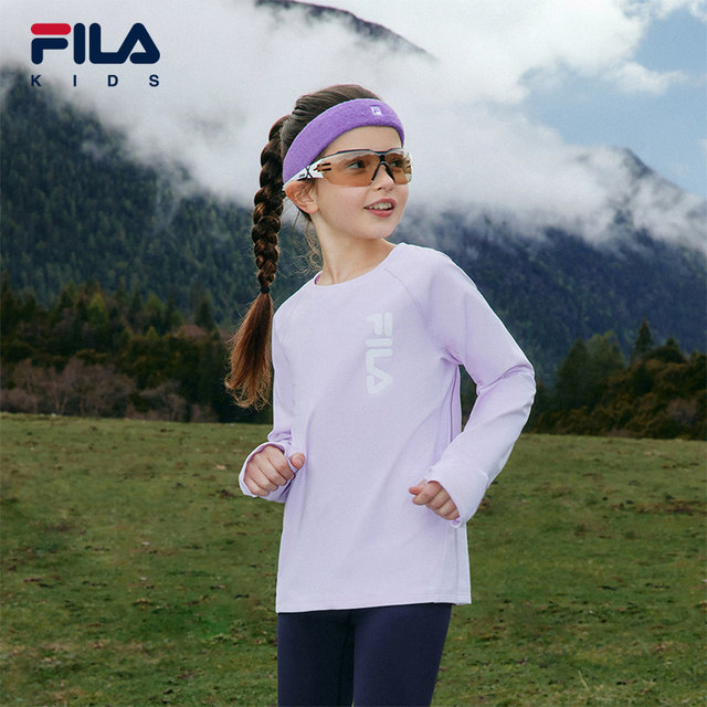 FILA children's clothing children's long-sleeved T-shirt 2024 winter new boys' warm stretch ...