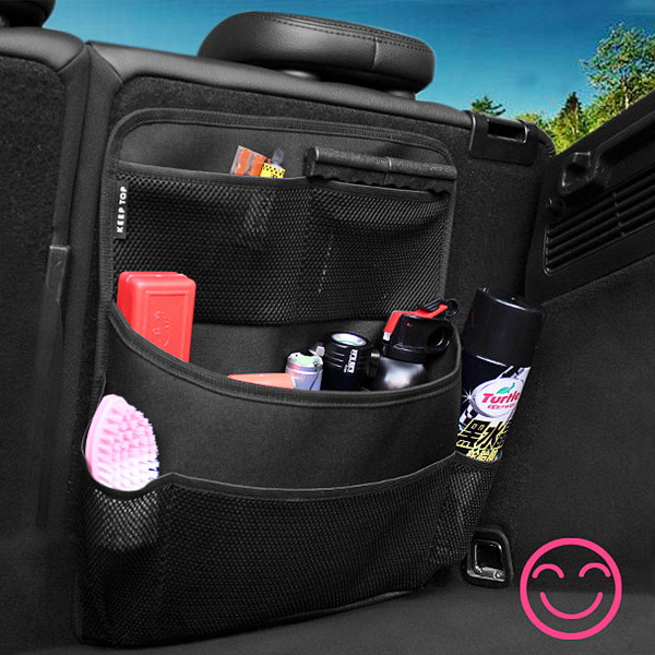Car seat back storage bag leather thickened storage bag car trunk ...
