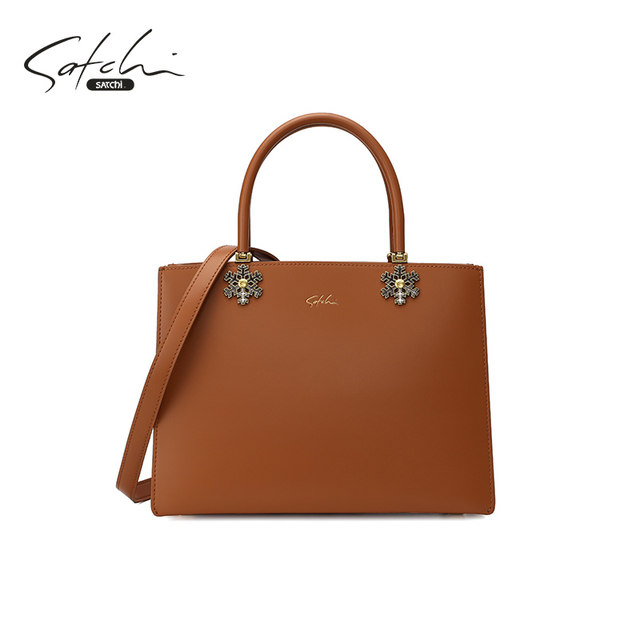 SATCHI/SATCHI women's bag commuting genuine leather TOT bag large ...