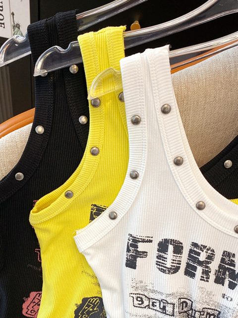 Heavy Industry Rivet Printed Slings Vest for Women in Summer Outdoor ...