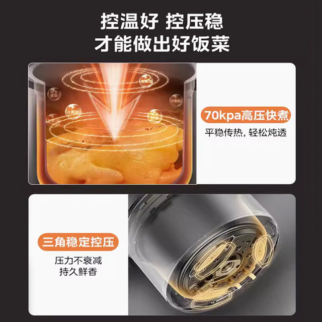 Midea electric pressure cooker household 5L dual-gallon multi-function ...