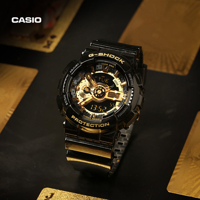 Casio Casio overseas flagship store GA-110GB watch men's black gold ...