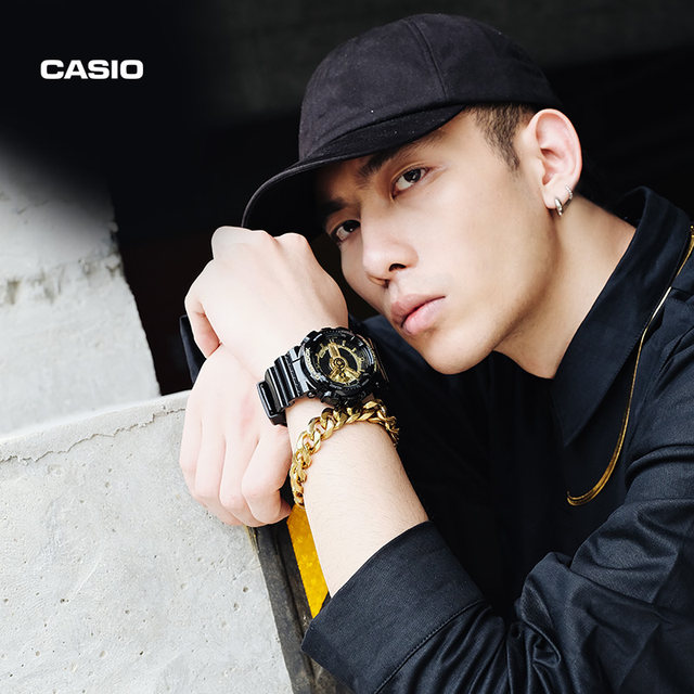 Casio Casio overseas flagship store GA-110GB watch men's black gold ...