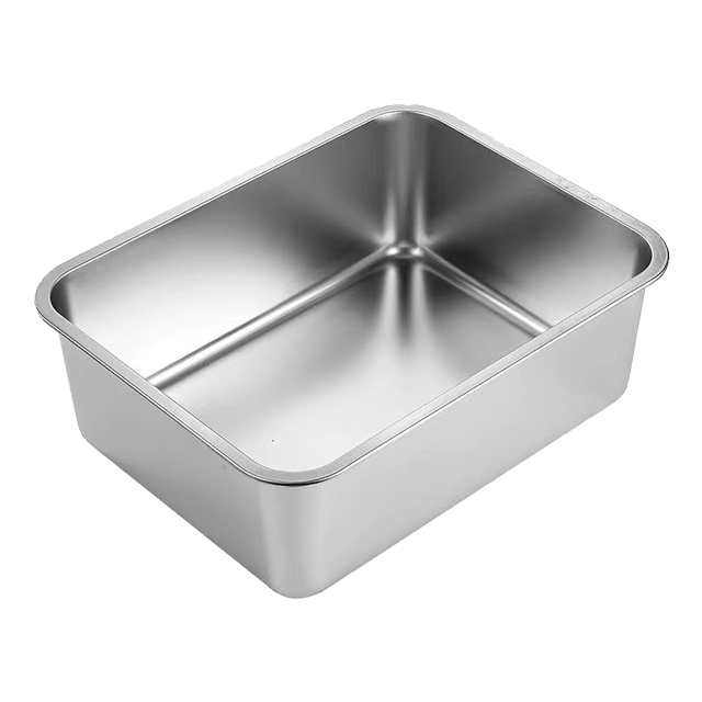 304 stainless steel square basin rectangular flat bottom tray serving ...