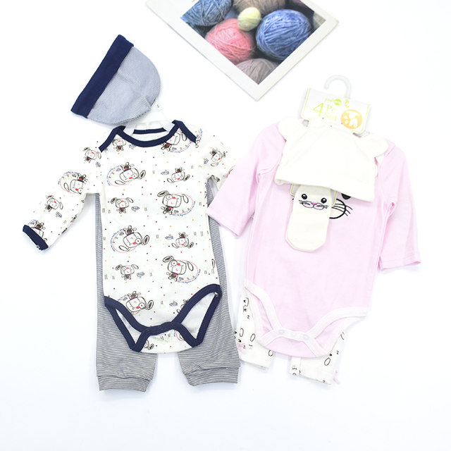 3-piece set of spring and early autumn newborn baby clothes, pants ...