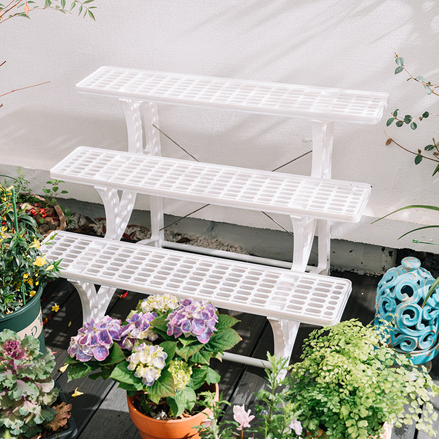 Flower rack outdoor courtyard multi-layer stepped balcony storage rack ...