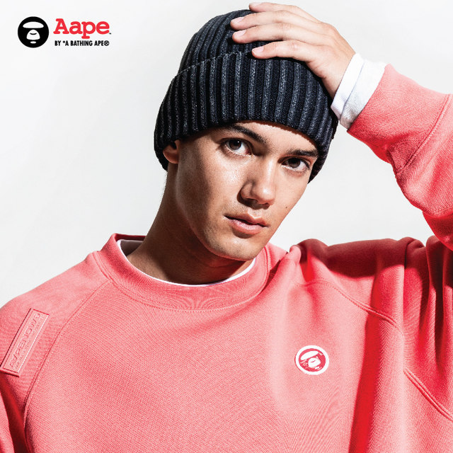 Aape flagship men's 24 autumn and winter ape face badge letter foam ...