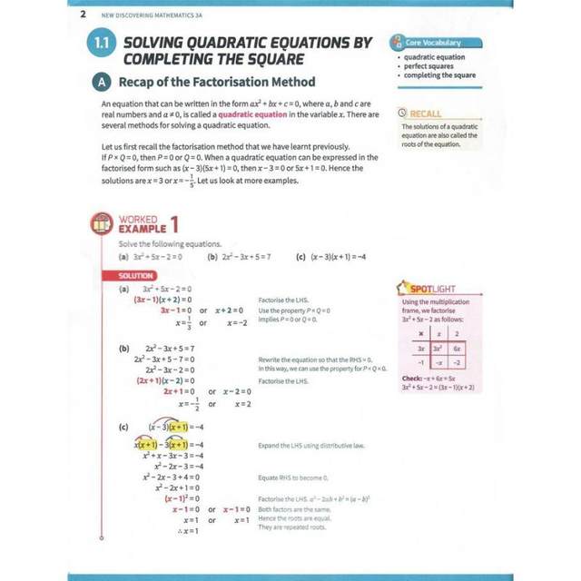 Singapore Secondary School Third Grade Mathematics Textbook ...