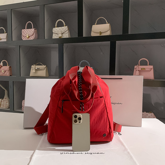 Big red backpack large capacity backpack waterproof multi-functional ...