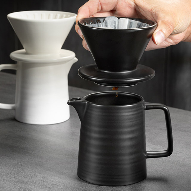 v60 hand brewed coffee ceramic filter cup day and night drip filter ...