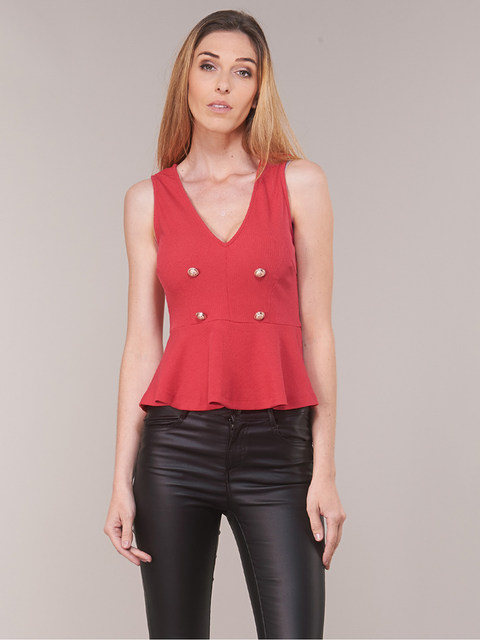 Moony Mood womens Fashion Casual Tops blouse summer red PE19 TP03 ROUGE