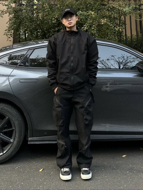 Tough guy stand-up collar pilot coach jacket men's spring and autumn ...