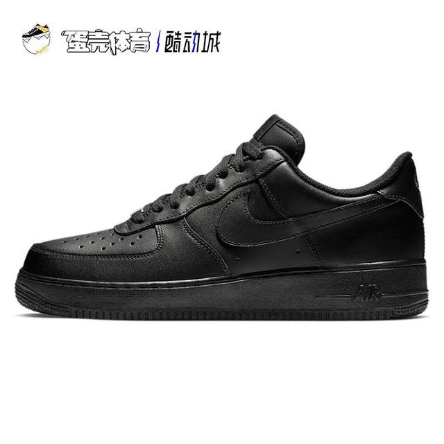 Nike Air Force 1 AF1 pure black air force one black warrior casual shoe ...