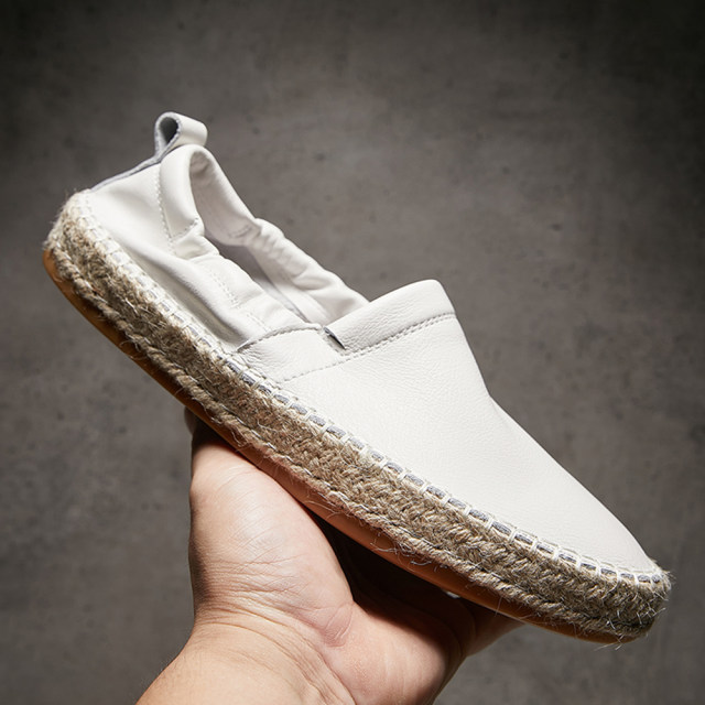 Summer new men's shoes European station genuine leather breathable ...