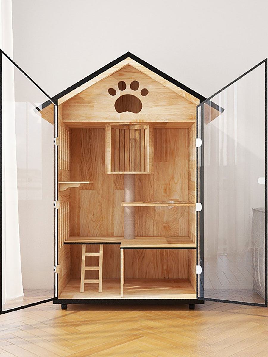 Moesuke Solid Wood Cat Cabinet - Luxury Cat Villa