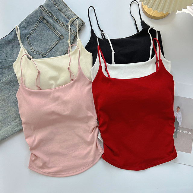 American small camisole female wears chest pads, beautiful back, chest ...