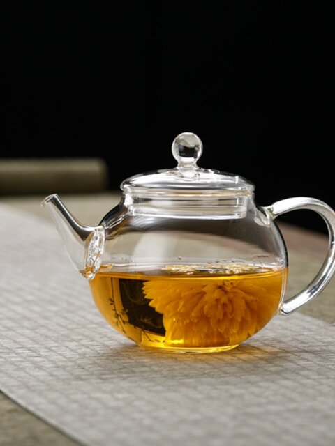 Heat-resistant filtered integrated glass teapot small teapot for one ...