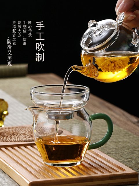 Heat-resistant filtered integrated glass teapot small teapot for one ...