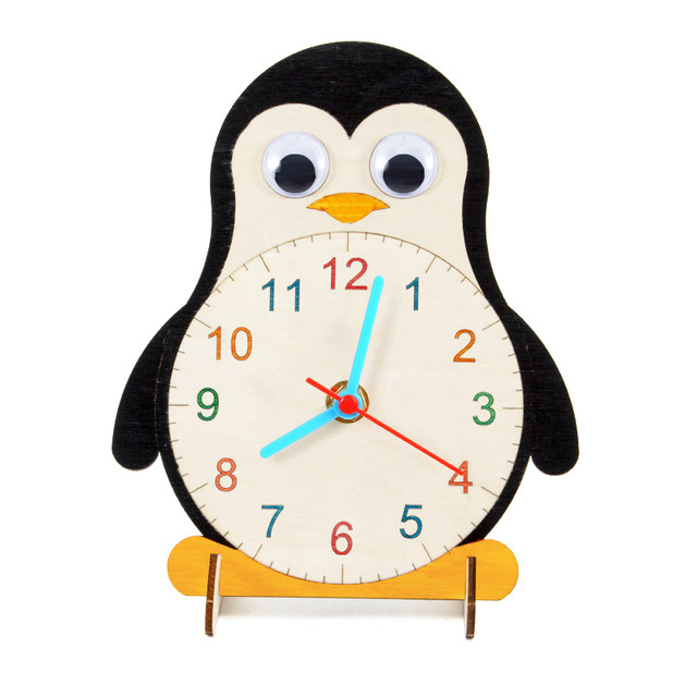 DIY homemade penguin clock timer teaching aids creative handmade models ...