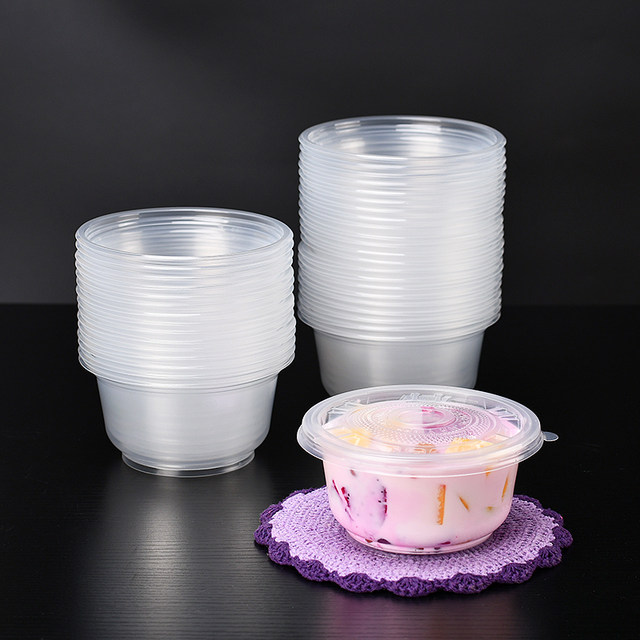Disposable soup bowl, fast food lunch box, plastic round takeout box ...