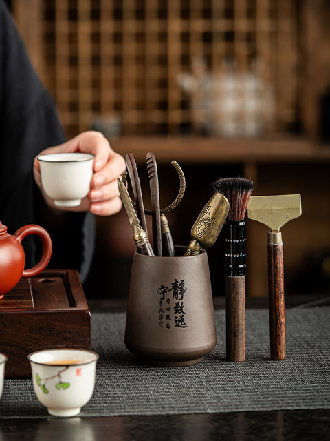 Zisha Tea Ceremony Six Gentlemen Home Office High-end Tea Scratch Pot ...