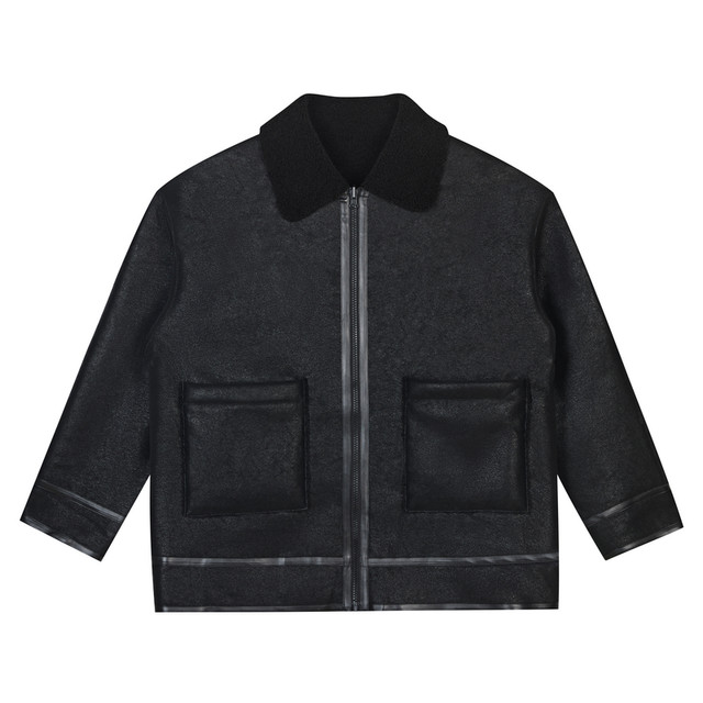 [Reversible] Half-ink large size men's fur one-piece jacket winter new ...