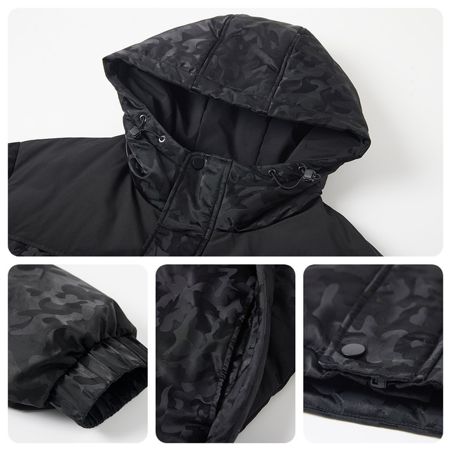 Half-ink large size men's dark camouflage down jacket men's winter new ...