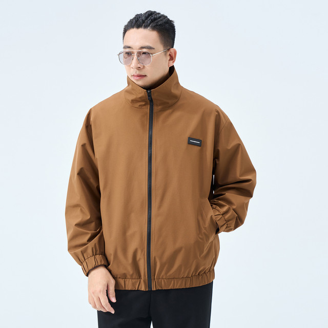 Half ink large size men's stand collar casual jacket men's 2024 autumn ...