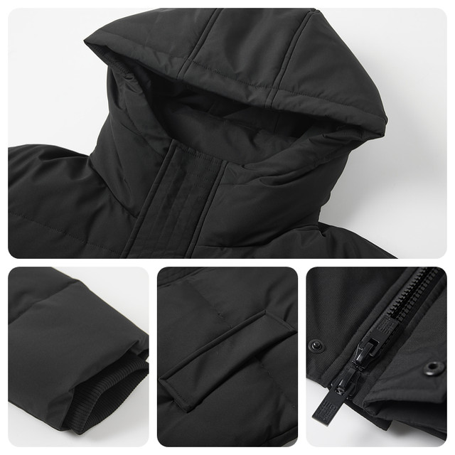 Half-ink large size men's mid-length graphene down jacket men's hooded ...