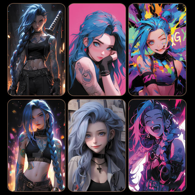 Jinx poster two-dimensional wall sticker newspaper LOL oversized mural ...