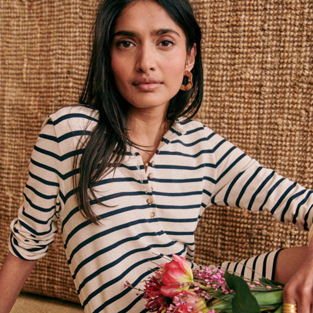 Spot French niche 22 years early spring retro pure cotton button half ...