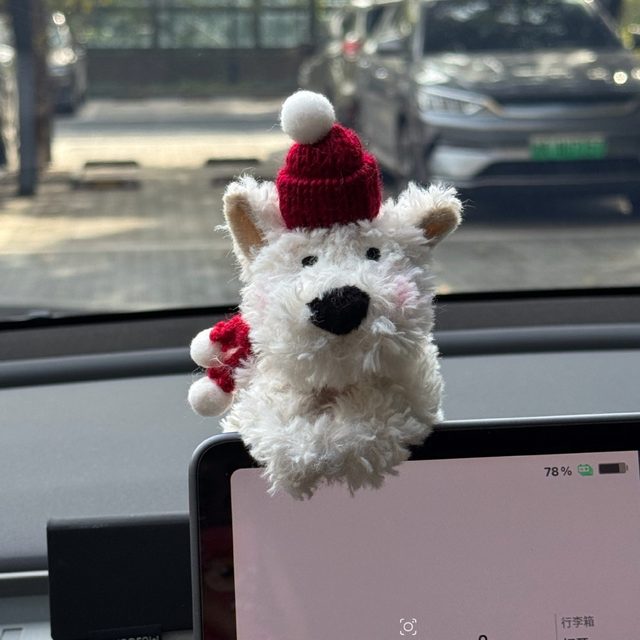 Car central control screen ornaments West Highland cute dog car ...