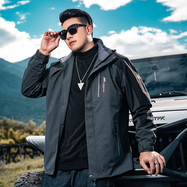 GxxH trendy brand plus size men's winter fat man outdoor plus fat plus ...