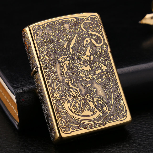 Authentic leader pure brass kerosene lighter men's personalized ...