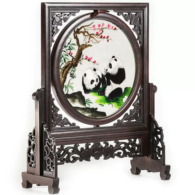 Shu Embroidery Hand Embroidered Double-sided Embroidered Screen ...