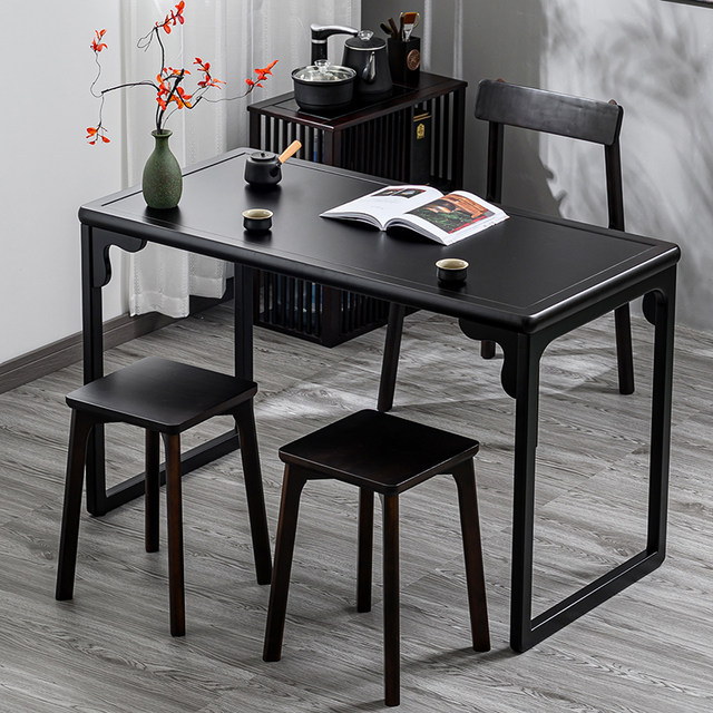 New Chinese style solid wood tea table Zen tea room table home office ...