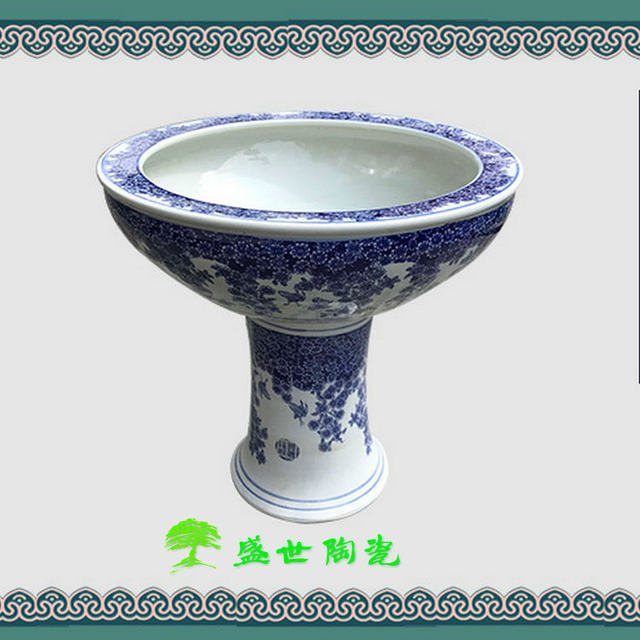 Jingdezhen ceramic pillar split -to -floor large fish tank living room ...