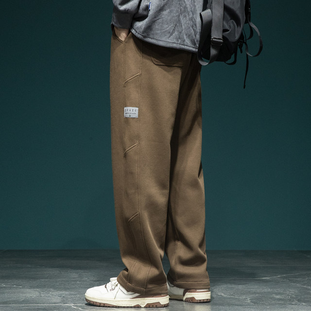 Autumn and winter heavyweight sweatpants men's loose plus fat enlarged ...