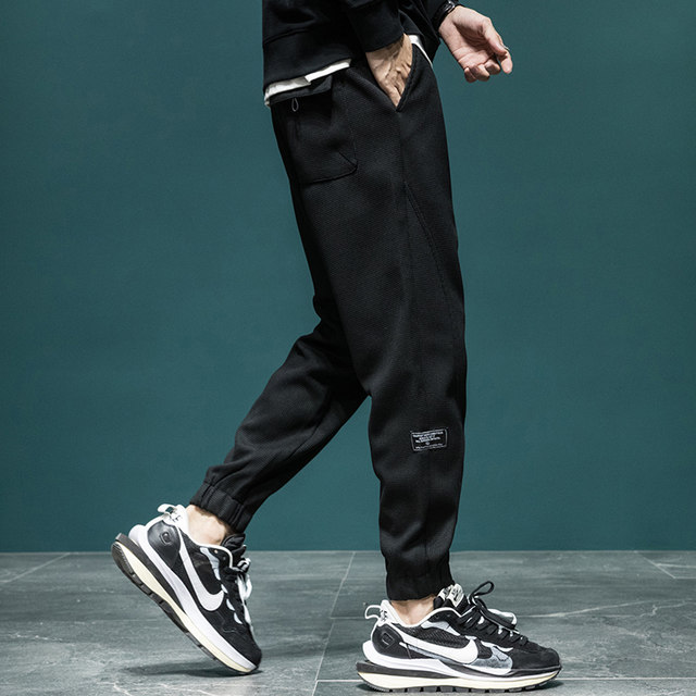 Gray all-match pants men's trendy loose plus fat plus size new sports ...