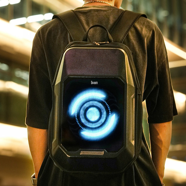 divoom pixel backpack cyber style riding motorcycle led screen computer ...