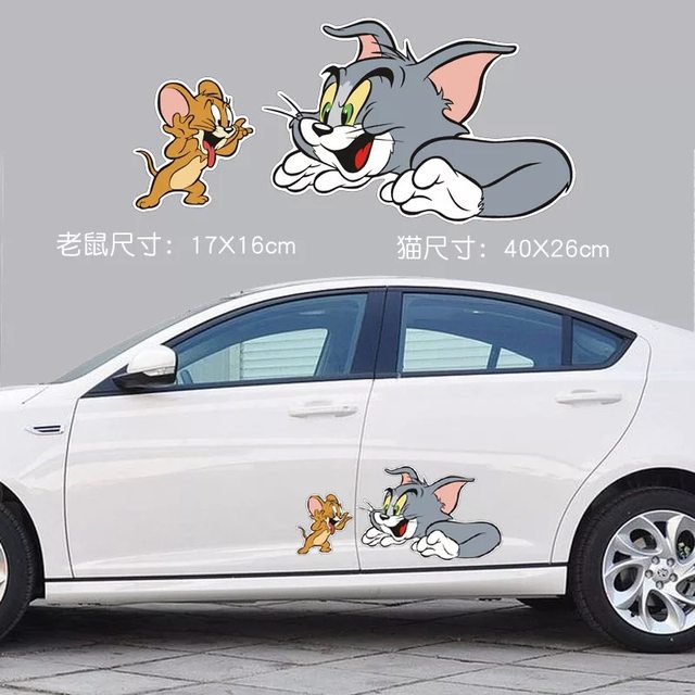 Tom and Jerry Car Stickers, Tom Cat and Jerry Car Door Decoration ...