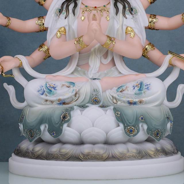 The common Han white marble Doumu Yuanjun statue is used for home ...