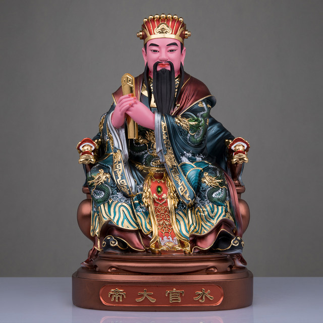 The resin-painted Chinese-style living room statue of the three ...