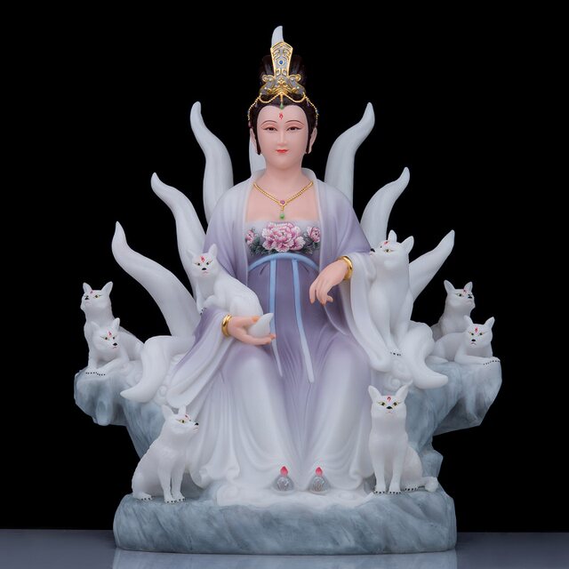 The statue of the nine-tailed goddess in the mortal world is used for ...