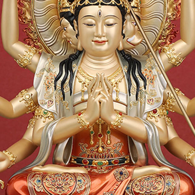 Taiwan gilt copper Doumu Yuanjun statue bronze sculpture painted Doumu ...