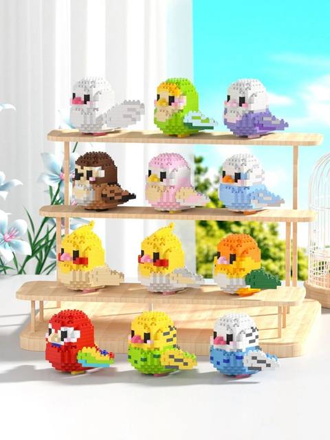 Cute bird micro -granular assembly building block toy, Maoccopic Parrot ...