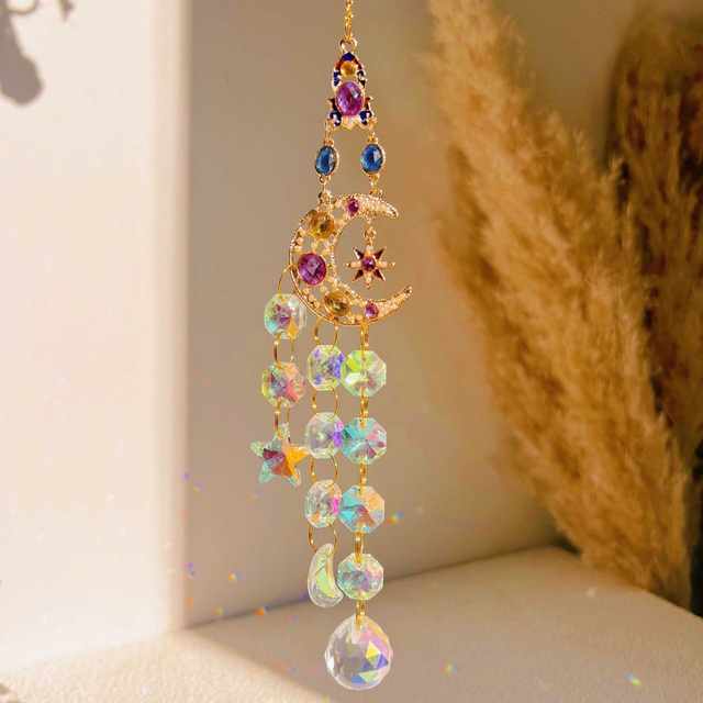 Creative streamer snowflake crystal sun catcher three-dimensional prism ...