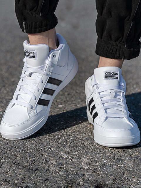 adidas Adidas mid-top men's shoes autumn new leather sports shoes ...